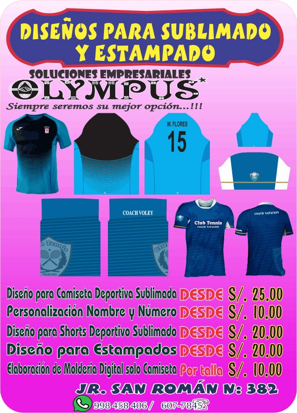 DISEÑO PARA SUBLIMADOS Y ESTAMPADOS - Soluciones Empresariales Olympus